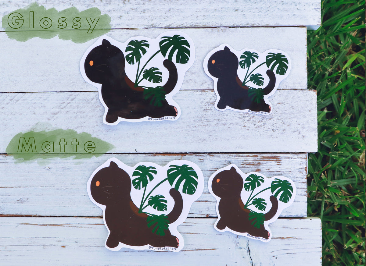 Koneko Monstera Sticker – konekokaciart